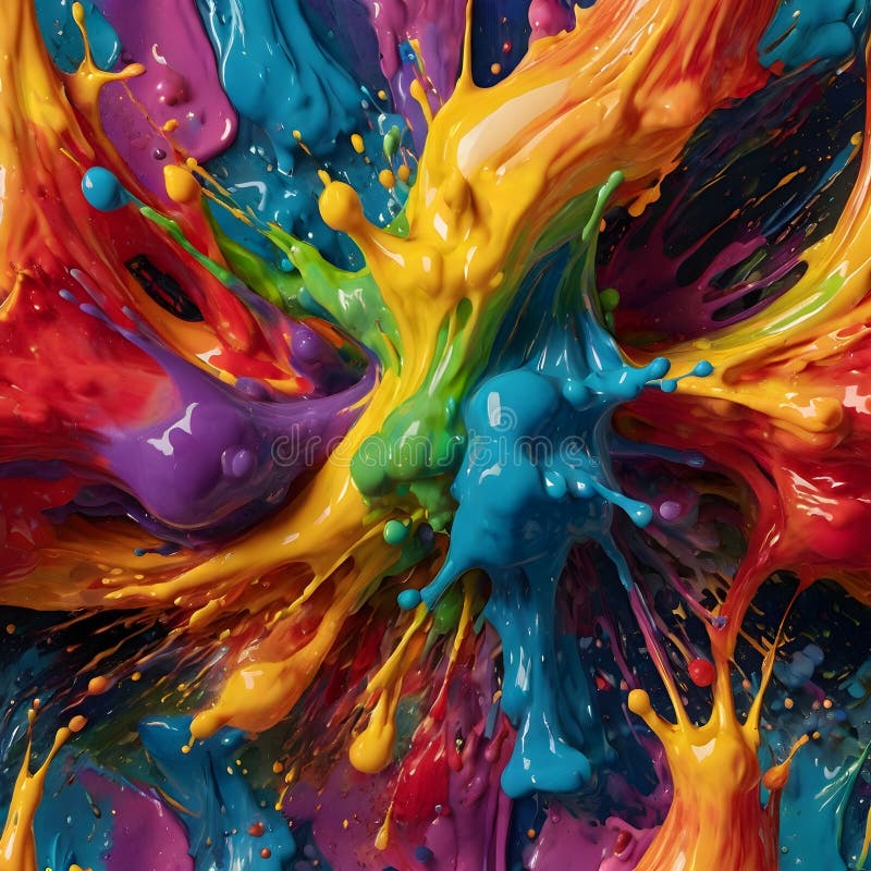 Vibrant Rainbow Paint Splash Explosion Dripping Colors Stock Photos ...