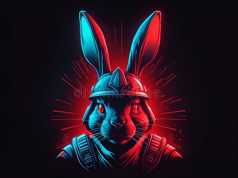 Ai Generated Artwork of a Samurai Rabbit Wearing Armor with Neon Lights ...