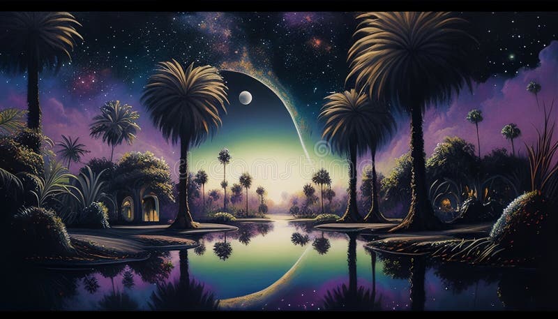 Galactic Oasis: a Serene Escape Made with Generative AI Stock ...