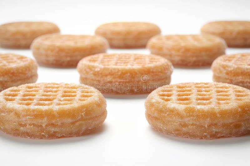 Assorted Mini Waffles Arranged on a White Background, Ideal for High ...