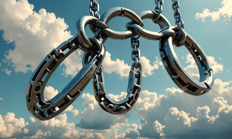 Chain with Two Links Hanging from it Stock Illustration - Illustration ...