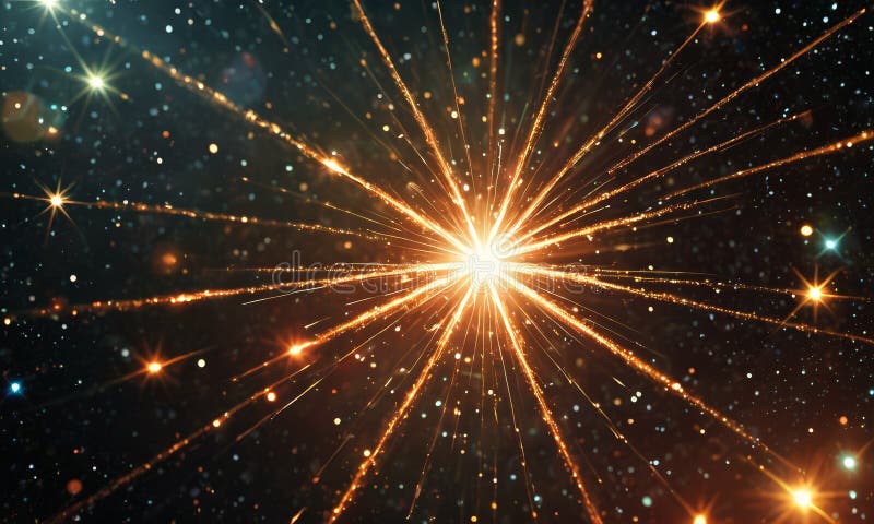 Star Burst in the Night Sky Stock Illustration - Illustration of beam ...
