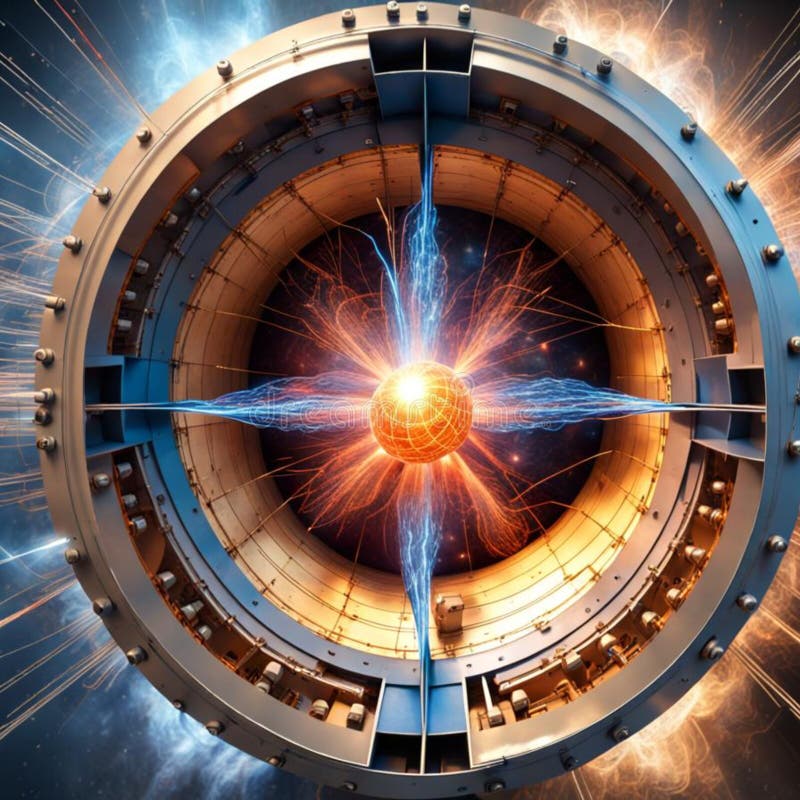 AI Generated Ball of Fire in the Chamber of a Large Hadron Collider ...