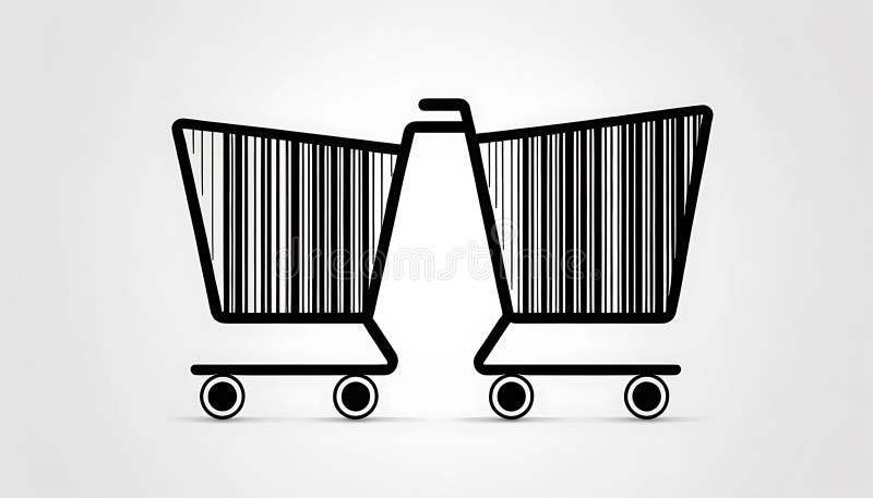 AI-Generated Barcode Shopping Carts Stock Illustration - Illustration ...