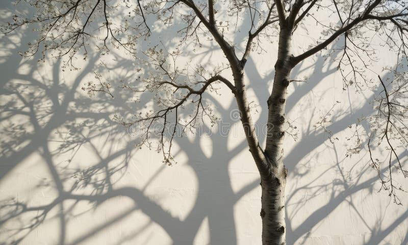 A Tree is Casting a Shadow on a Wall, and the Shadow is on the Wall ...