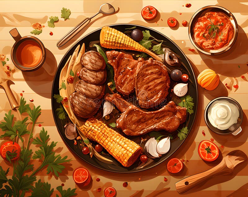 Sizzling Bbq Stock Illustrations – 585 Sizzling Bbq Stock Illustrations ...