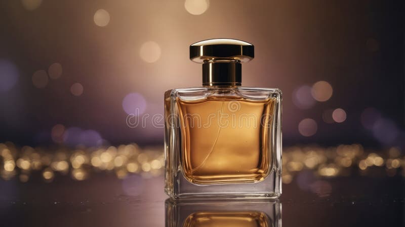A Beautiful Perfume Bottle Sits on a Table. Stock Photo - Image of ...