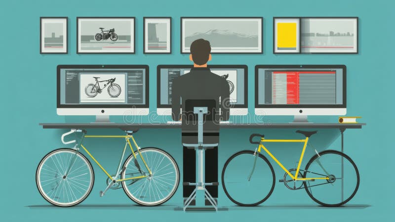 AI-Generated Bicycle Design Studio Stock Illustration - Illustration of ...