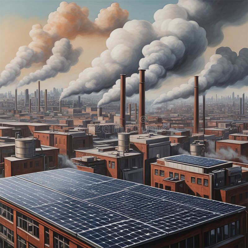 Big Pollution of the Environment Using Renewable Energy Sources Stock ...