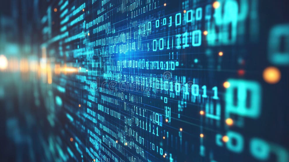 Ai Generated Binary Code Matrix Creating Futuristic Technology ...