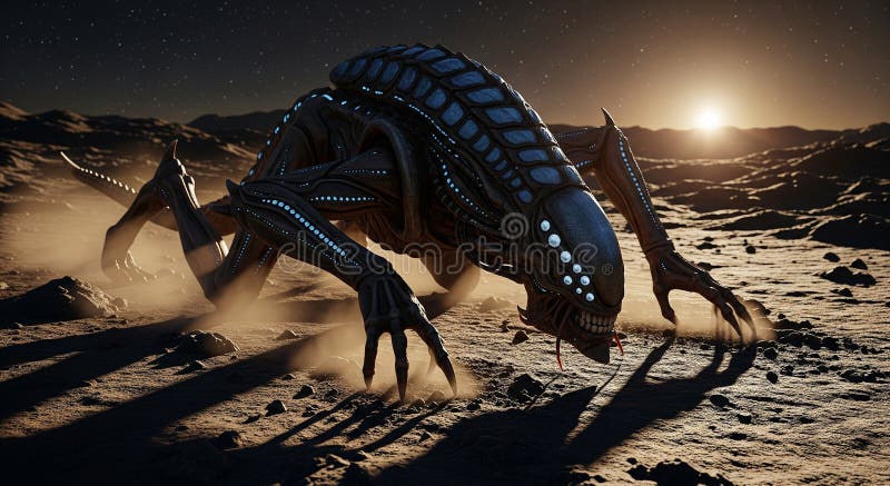 AI Generated Biomechanical Alien Creature and an Armour-Like ...