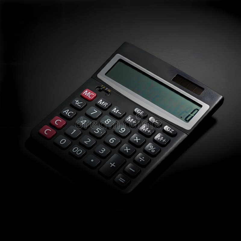 AI-Generated Black Calculator with a Display Showing 0.0 on a Dark ...