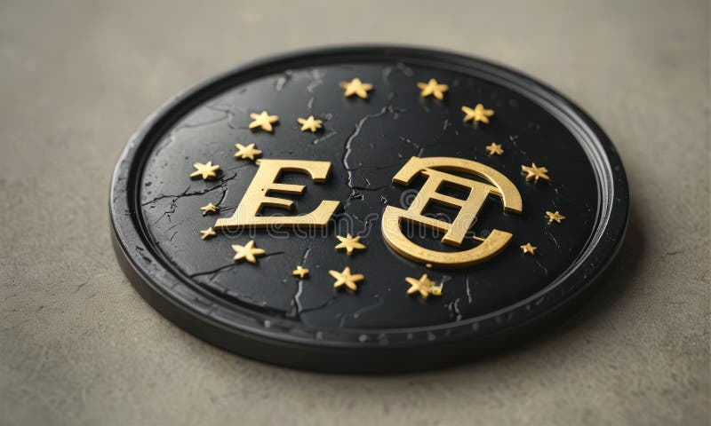 A Coin with the Letters E and H on it. Stock Illustration ...