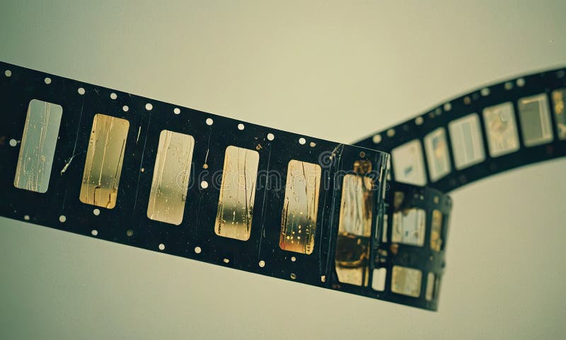 A Black Strip of Film is Shown with a White Background. Stock ...