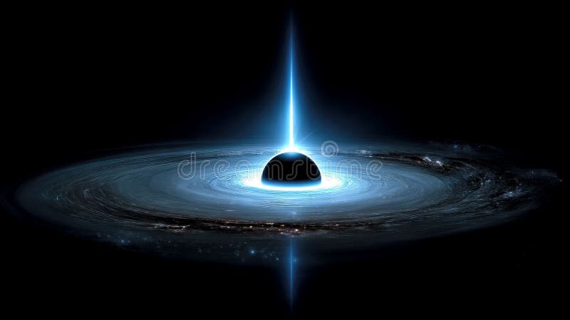 AI-generated Black Hole with Accretion Disk and Jet Stock Illustration ...