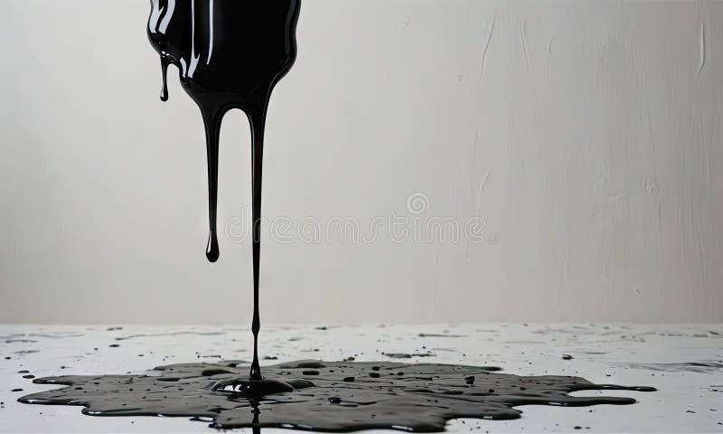 A Black Liquid is Dripping from a Container. Stock Illustration ...