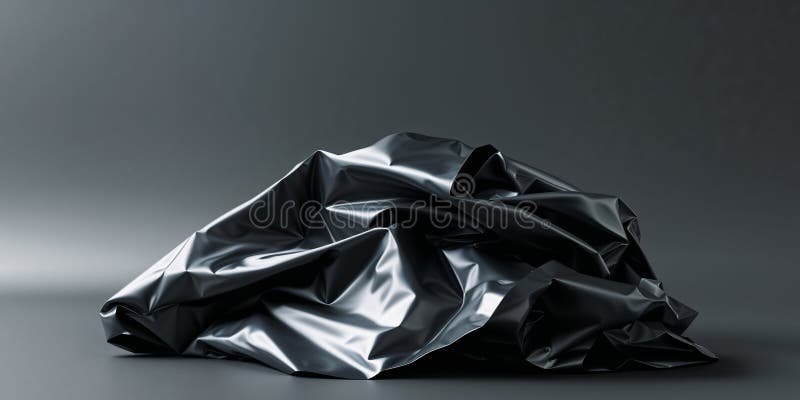 Black Plastic Material Wrinkled Reflections Texture Background Backdrop ...
