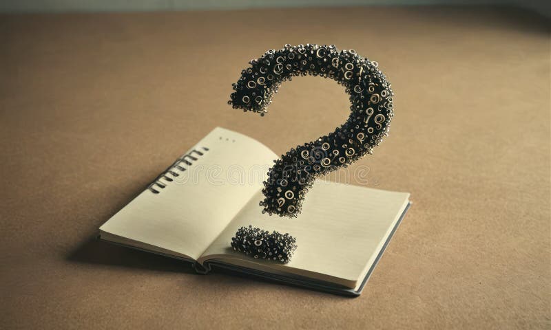 A Book with a Question Mark on it. Stock Illustration - Illustration of ...