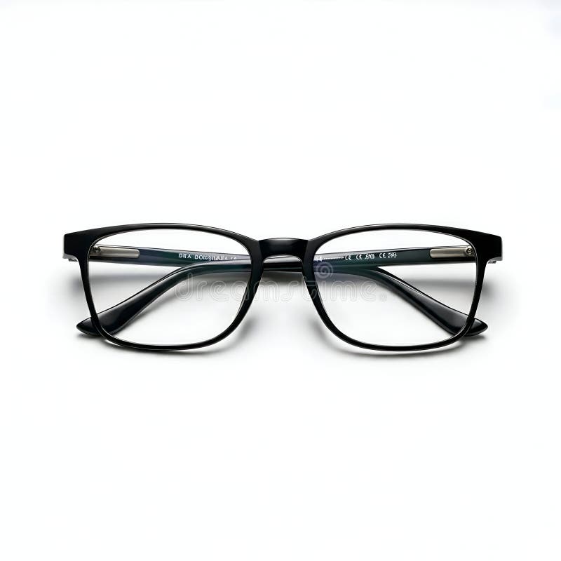 AI Generated: Black Rectangular Eyeglasses with Clear Lenses Stock ...