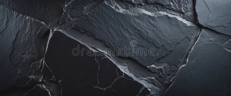 Black Slate Rock Background Texture with a Rough and Uneven Surface ...