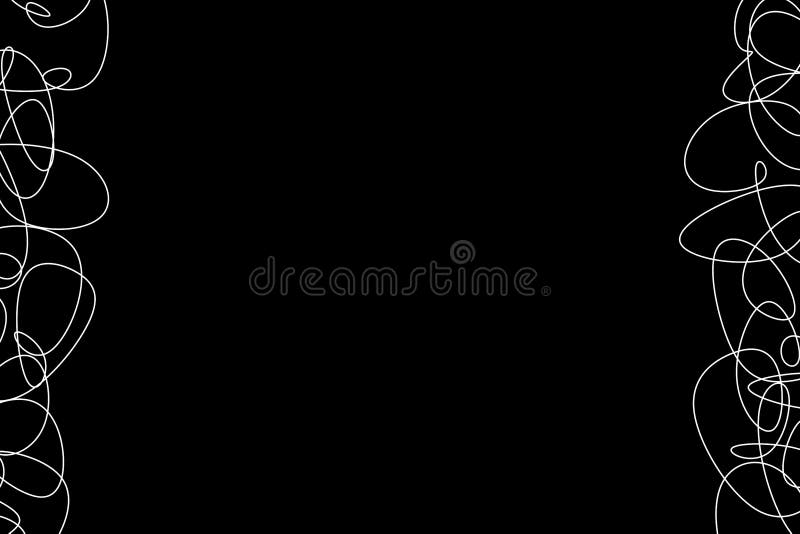 AI-generated Black Space with White Doodle Lines. Stock Photo - Image ...