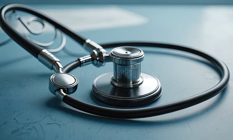 A Stethoscope is Laying on a Table. Stock Illustration - Illustration ...