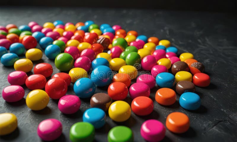 A Bunch of Colorful Candies are Laid Out on a Table. Stock Illustration ...