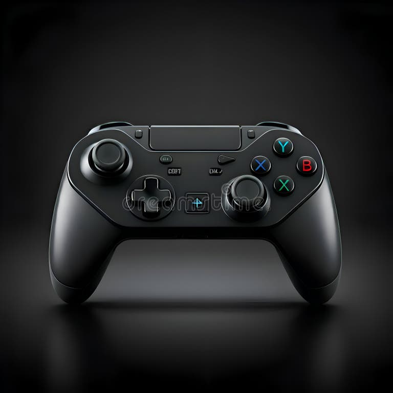 AI-Generated Black Video Game Controller with Buttons and Directional ...