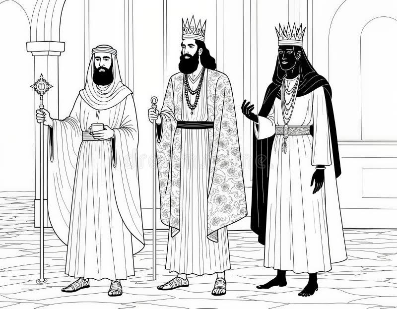Line Drawing Three Wise Men Stock Illustrations – 114 Line Drawing ...