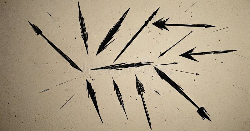 A Drawing of a Bunch of Arrows on a Piece of Paper. Stock Illustration ...