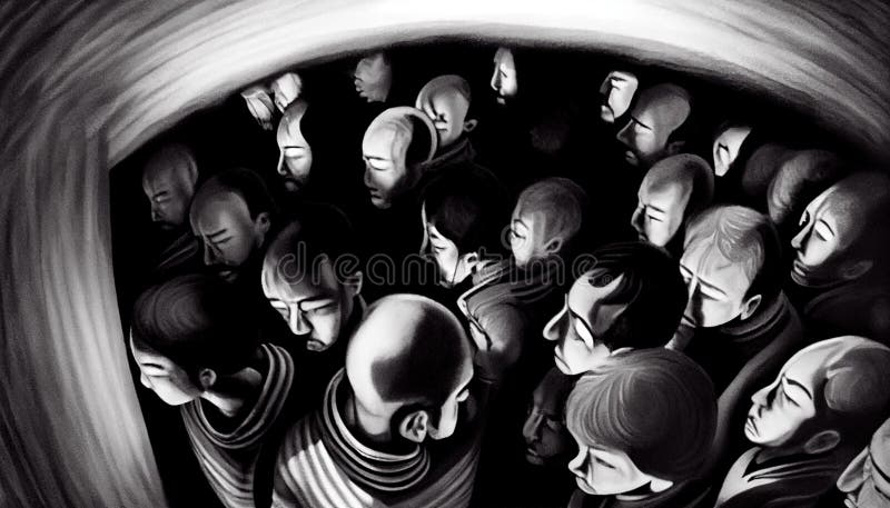 Constricted Oppression, Made with Generative AI Stock Illustration ...