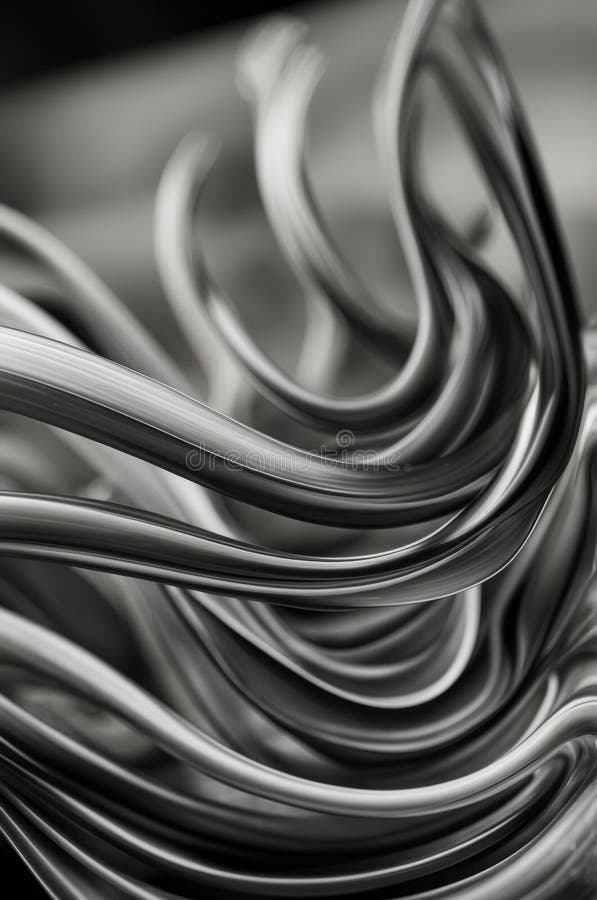 A Black and White Image of a Series of Lines that are Curved and ...