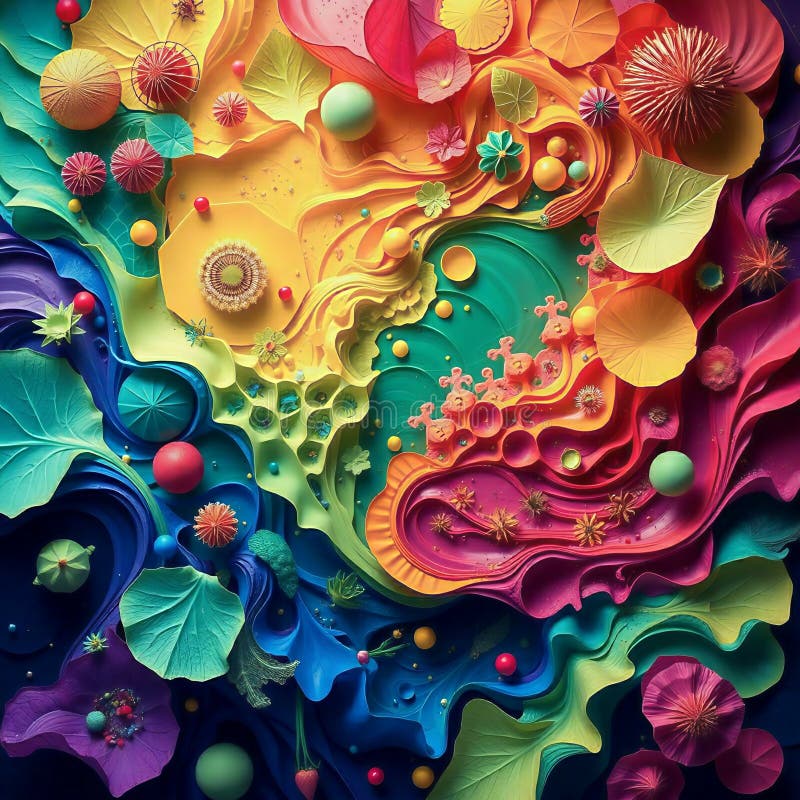 A Blend of Organic and Digital Aesthetics Stock Illustration ...