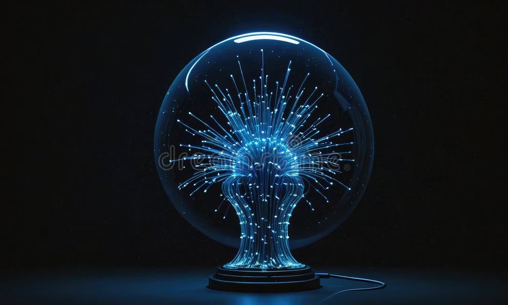 A Blue Light Bulb with a Blue Light Inside of it. Stock Illustration ...