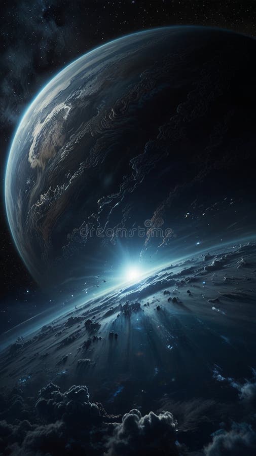 Ai-generated Blue Planet Neptunus Wallpaper Stock Illustration ...