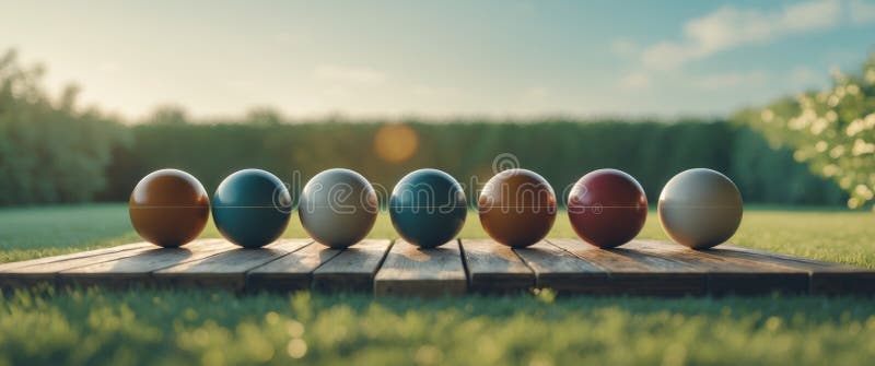 Bocce Ball Set Perfect for Backyard Summer Fun Stock Image - Image of ...