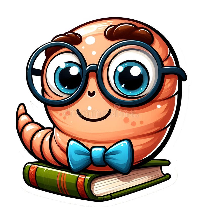 AI-generated Bookworm with Glasses and Bow Tie Stock Illustration ...