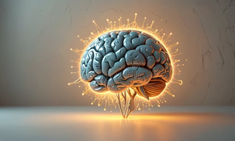 A Brain with a Light Shining on it. Stock Illustration - Illustration ...