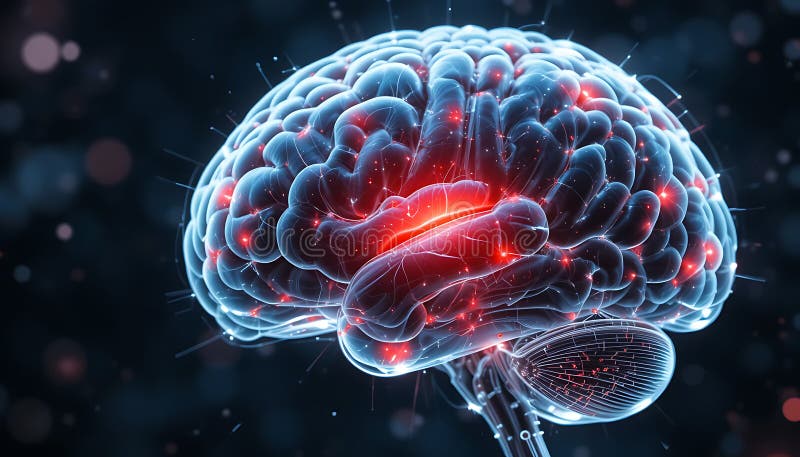 AI-Generated Brain Visualization Stock Photo - Image of intellect ...