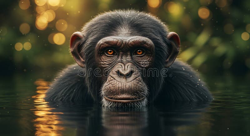 Stunning Hyper-Realistic Chimpanzee Portrait in Water – Wildlife ...