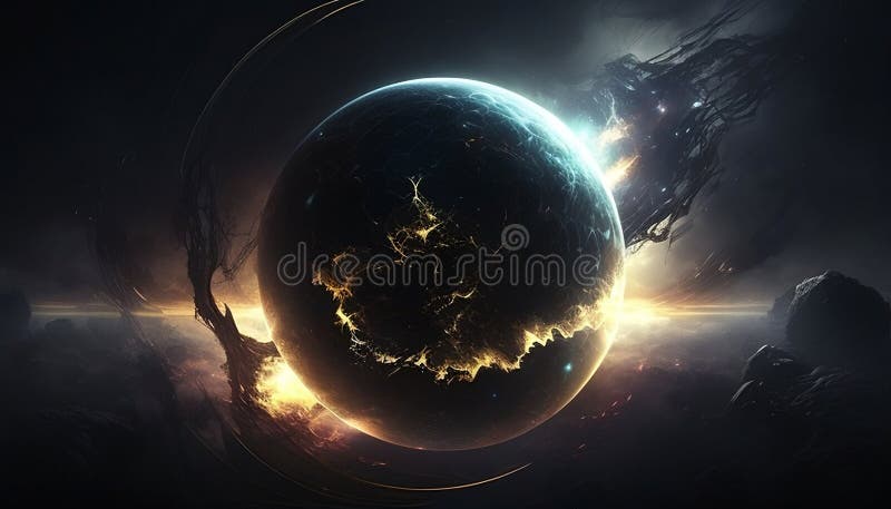 Ethereal Planet Suspended in Endless Darkness, Made with Generative AI ...
