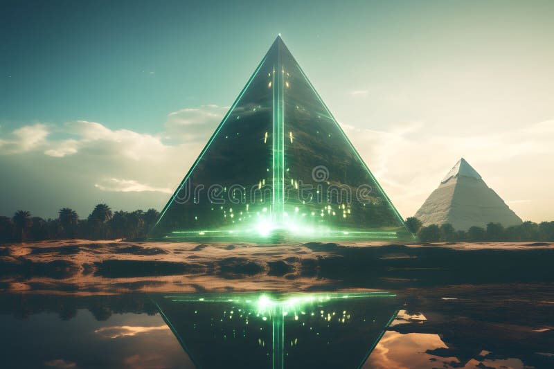 AI Generated Building with Pyramid Structure Stock Illustration ...