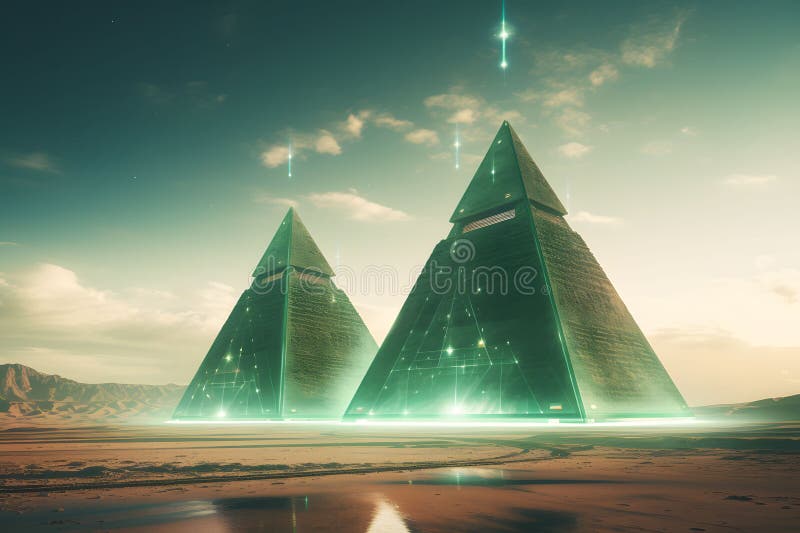 AI Generated Building with Pyramid Structure Stock Illustration ...