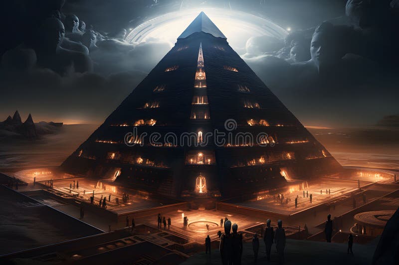 AI Generated Building with Pyramid Structure Stock Illustration ...