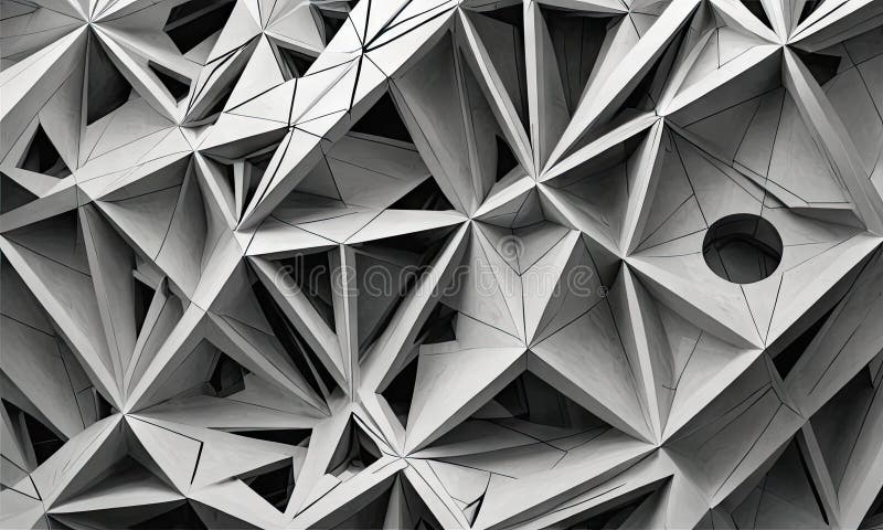 A Black and White Image of a Pattern of Triangles. Stock Illustration ...