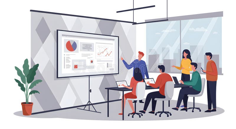 AI-Generated Business Meeting Visualization Stock Illustration ...