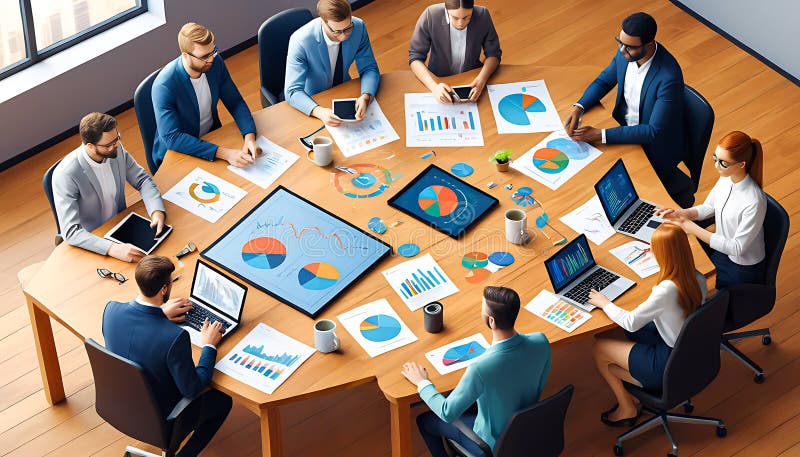 AI-Generated Business Meeting Visualization Stock Illustration ...