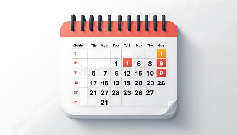AI-Generated Calendar Mockup Stock Illustration - Illustration of ...