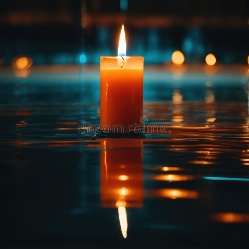 AI Generated Candlelight with Captivating Reflections Stock ...