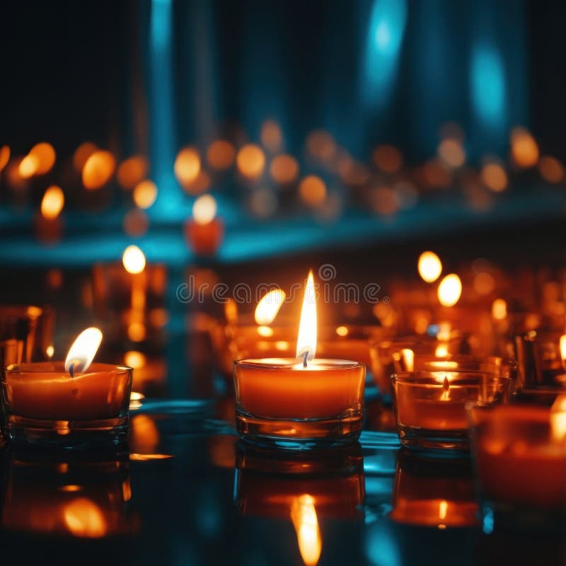 AI Generated Candlelight with Captivating Reflections Stock ...
